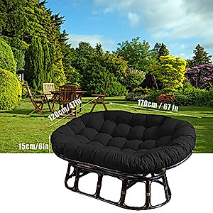Double Oversized Papasan, Egg Chair Cushion Double Papasan Chair Cushion, Comfortable Chair Pad Egg Chair Cushion Hanging Chair Seat Cushion for Garden Furniture,Blue,67476in