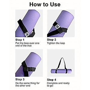 Tumaz Yoga Mat Strap [MAT NOT Included] (2 Sizes) with Extra Thick & Comfy Delicate Texture, Adjustable Yoga Mat Carrier