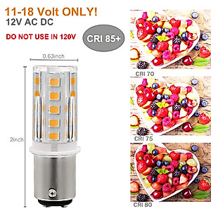 12V BA15D LED Bulb 1076 1142 1176 S8 3W 300Lm 2700K Warm White,DC Bayonet Double Contact Base, AC10-18Volt & DC10-30 Volts, Interior RV Camper Marine Boat Trailer Lights-6 Pack