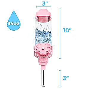 Vannon Dog Water Dispenser for Cage Leakproof Crate Auto Feeding Water Bottle for Dogs & Rabbits Pet Nozzle Diameter: 12mm, Top Fill, BPA Free