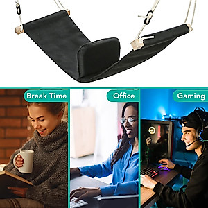 Yamasan Foot Hammock Under Desk with Separate Cushion Footrest Adjustable Office Foot Rest Under Desk Hammock Portable Desk Feet Hammock