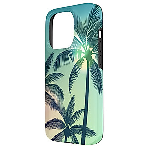 iPhone 15 Pro Exotic Plant Palm Tree Leaves Sunny Beach Summer Tropical Case