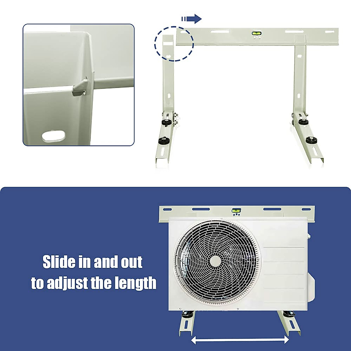 ONELIGHT Outdoor Wall Mounting Bracket,Support up to 265Lbs,9000-36000 Btu Condenser, for Hanging Ductless Mini Split Air Conditioner Heat Pump Systems,Split HVAC Installation Kit