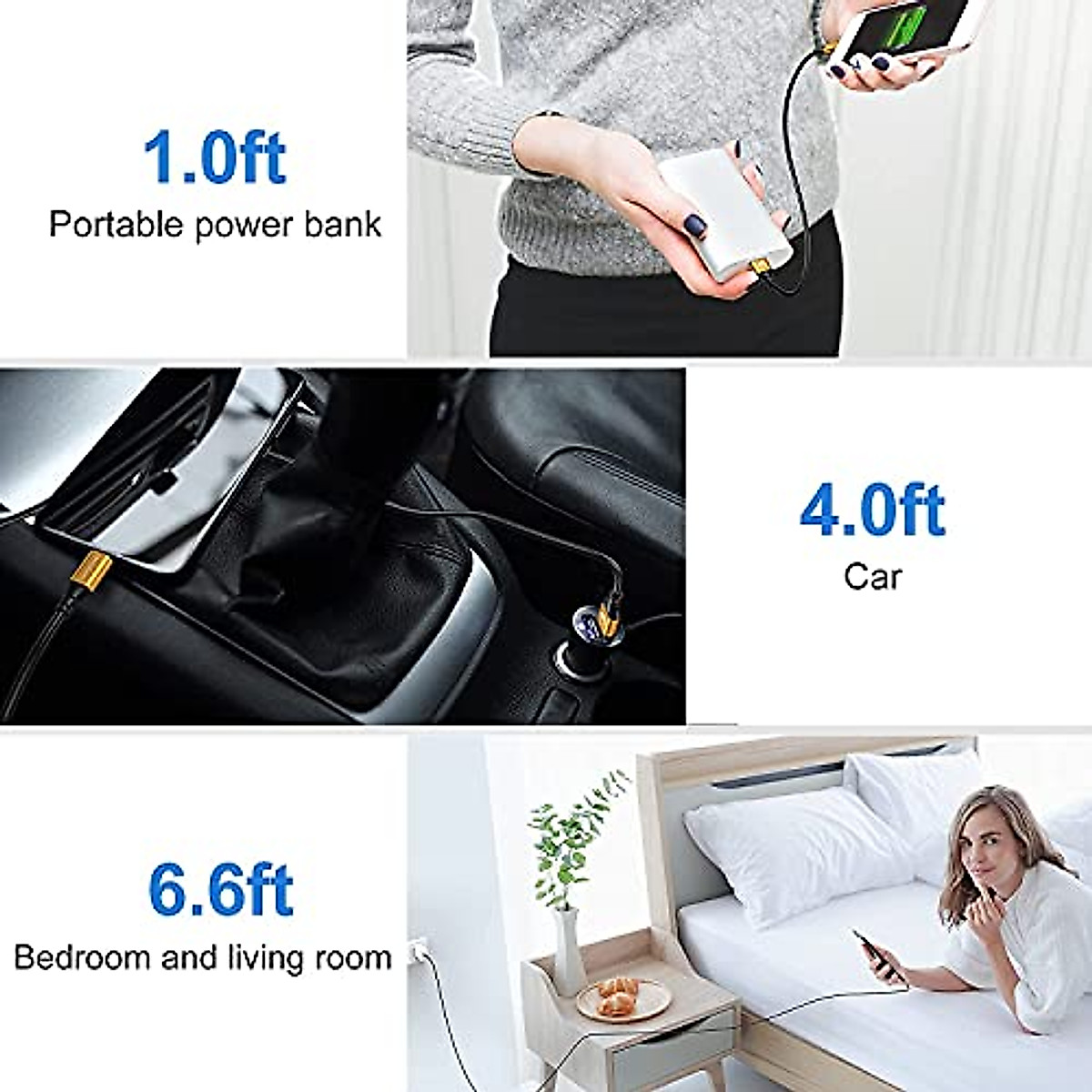 5Pack Short iPhone Charger Cable 1FT Lightning Cable 1 Foot Charging Station Portable Desktop Cord for iPhone 12 11 Pro X XS Max XR / 8/8 Plus / 7 Plus / 6 Plus / 5S / iPad/iPod and Power Bank, Gold