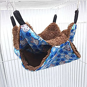 ChezAbbey Small Pet Cage Hammock Bunk Bed Warm Hammock Guinea Pig Cage Accessories Bedding Hanging Bed for Parrot Sugar Glider Ferret Squirrel Hamster Rat