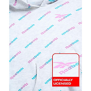 Reebok Girls' Sweatsuit Set - 2 Piece Hoodie Sweatshirt and Leggings - Youth Clothing Set for Girls (7-12), Size 7, Oatmeal Heather