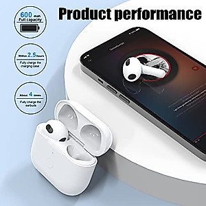 Wireless Charging Case Compatible with AirPods 3rd Generation Charging Case Cover, Replacement Charger Case Cover for Air Pods 3 Gen with Bluetooth Sync Quick-Pairing Button (Earbuds Not Included)