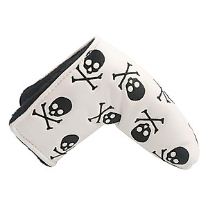HIFROM Skull Bones Golf Putter Head Cover Headcover Compatible with Odyssey Blade (for Blade Putter)