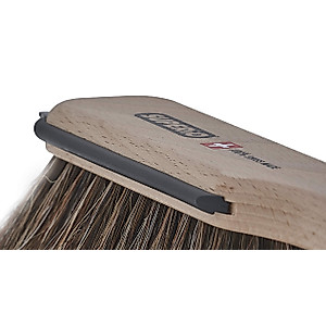 Superio Handheld Comfort Grip Dustpan and Brush Set - Hand Broom with Swiss Natural Horsehair Bristles.