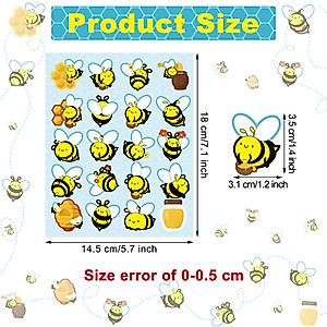 500 Pieces Bee Theme Stickers for Kids Classroom Decoration Cute Honey Bee Theme Stickers Summer Waterproof Bee Theme Stickers for Teachers for Summer Bee Theme Party Classroom Supplies, 20 Styles