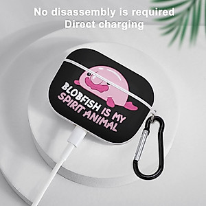 Blobfish Love Airpods Case Cover for Apple AirPods Pro Cute Airpod Case for Boys Girls PC Hard Silicone Protective Skin Airpods Accessories with Keychain