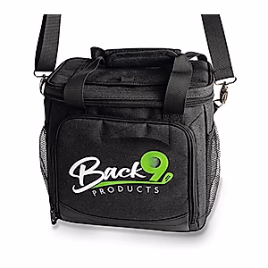 Back9Products Golf Cart Cooler Bag with Magnetic Lid - 12-Can Soft Cooler Bag Collapsible - Perfect for Golfer Cart or Push Cart - Backpack Cooler Bags Insulated Leak-Proof- Golf Gift for Men