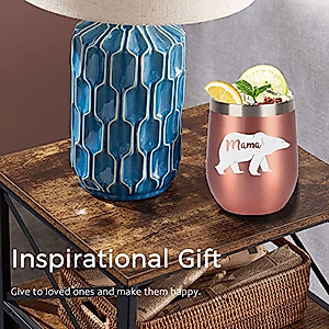 BeBeiZi 12 oz Stainless Steel Wine Tumbler, Mimi's Sippy Cup, Happy Mother's Day Gift for Women Wife Females, Vacuum Insulated Wine Tumbler with Straw and Lid, Travel Mug Coffee Cup