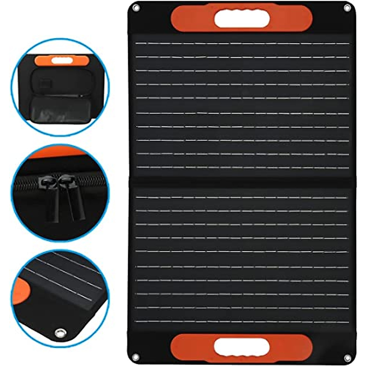 Solar Bag Foldable Mobile Solar Panel Watt Solar Charge Controller Solar Charger with 2 X USB Port 50W Outdoor Solar Generator for Camping and Garden, Easy to Carry