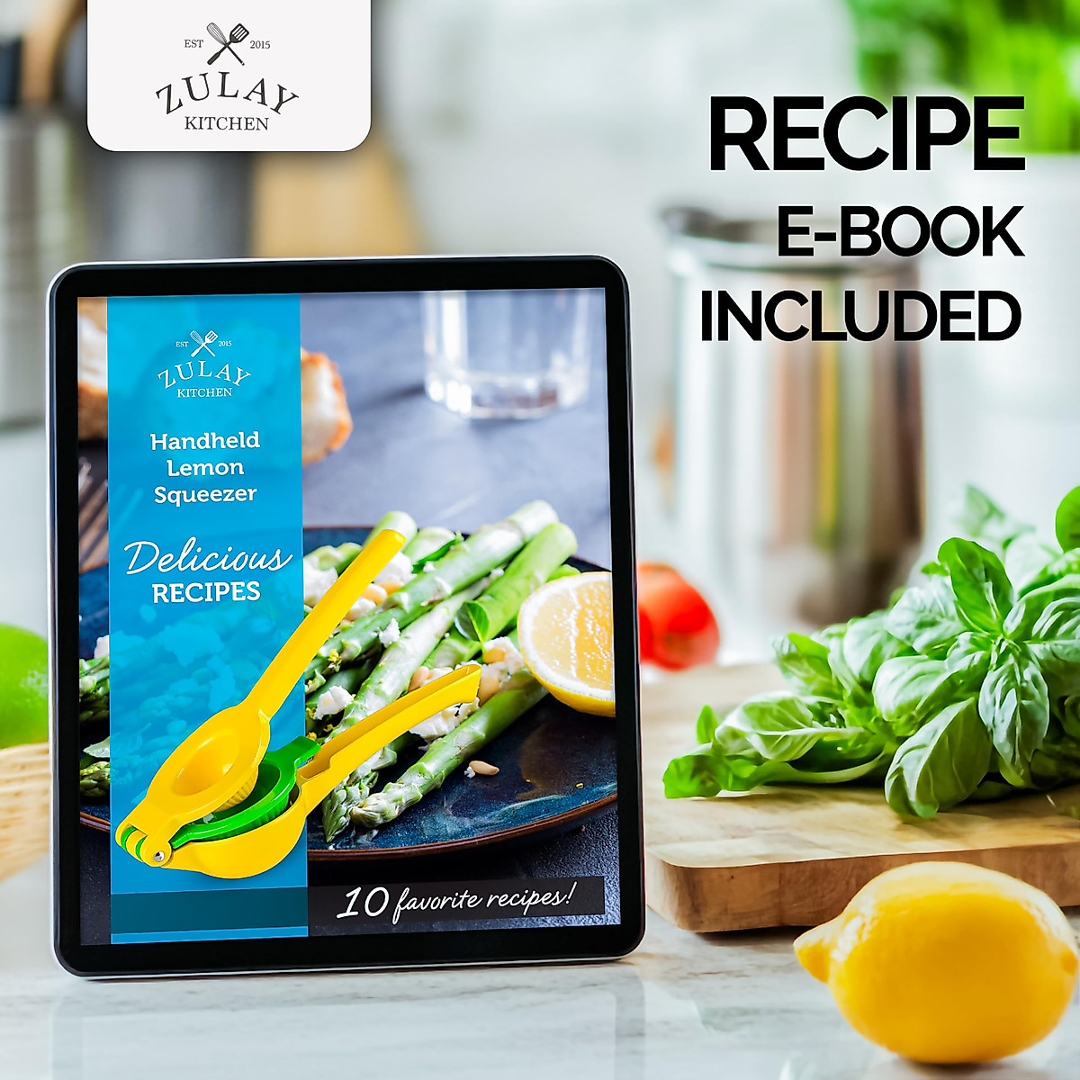 Zulay Metal 2-In-1 Lemon Lime Squeezer - Hand Juicer Lemon Squeezer - Max Extraction Manual Citrus Juicer