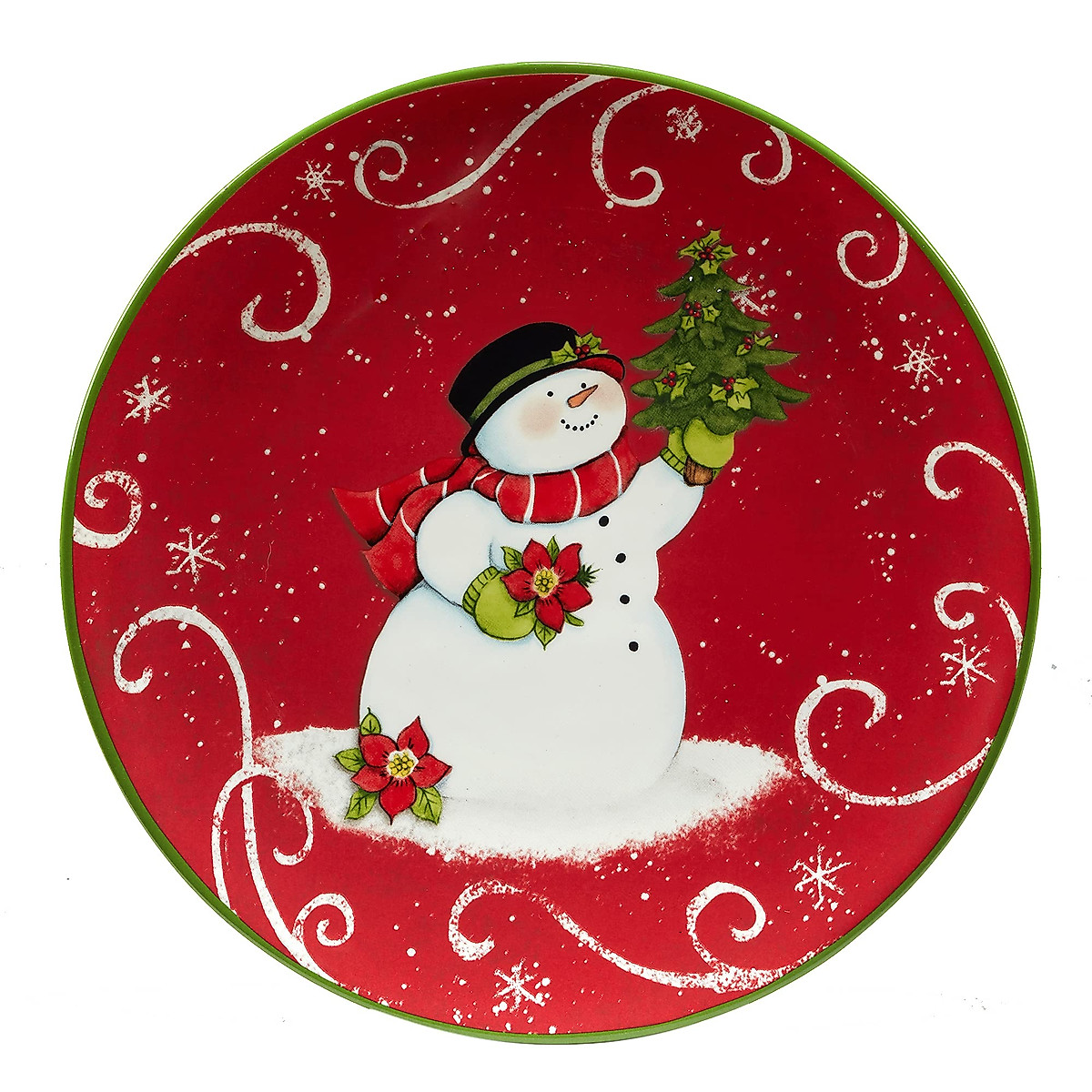 Certified International Holiday Magic Snowman 9" Dessert/Salad Plates, Set of 4, Multicolor