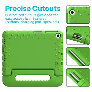 Thoreta Kids Case for LG G Pad 5 10.1 FHD Tablet 2019 Released, Shockproof Lightweight Sturdy Protection Cover with Convertible Handle Stand, Model: LM-T600/LM-T605, Green