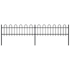 Garden Fence with Hoop Top,Garden Fence Border,Portable Fence,Privacy Fence,Fencing for Yard,Private Fence,Garden Fence for Dogs,for Patio,Backyard,Outdoor Pool,Porch,Steel 11.2ft Black