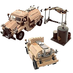 General Jim's Military Brick Building Set - WW2 Army Water Tanker Truck Vehicle Building Blocks Model Perfect for World War 2 and Brick Enthusiasts Including Teens and Adults