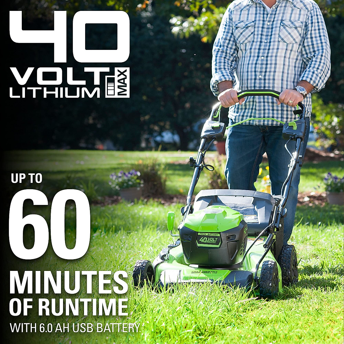 Greenworks 40V 21-Inch Brushless Self-Propelled Mower 6AH Battery and Charger Included, M-210-SP