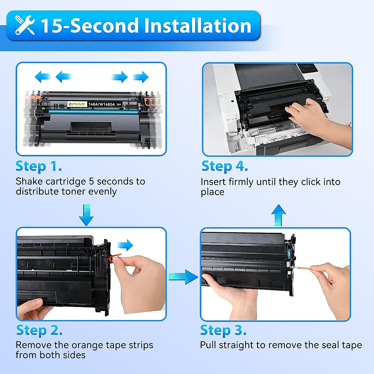 ZIPRINT Compatible Toner Cartridge Replacement for HP 94A CF294A use with HP Laserjet Pro M118dw MFP M148dw MFP M148fdw Printer (Black, 2-Pack)