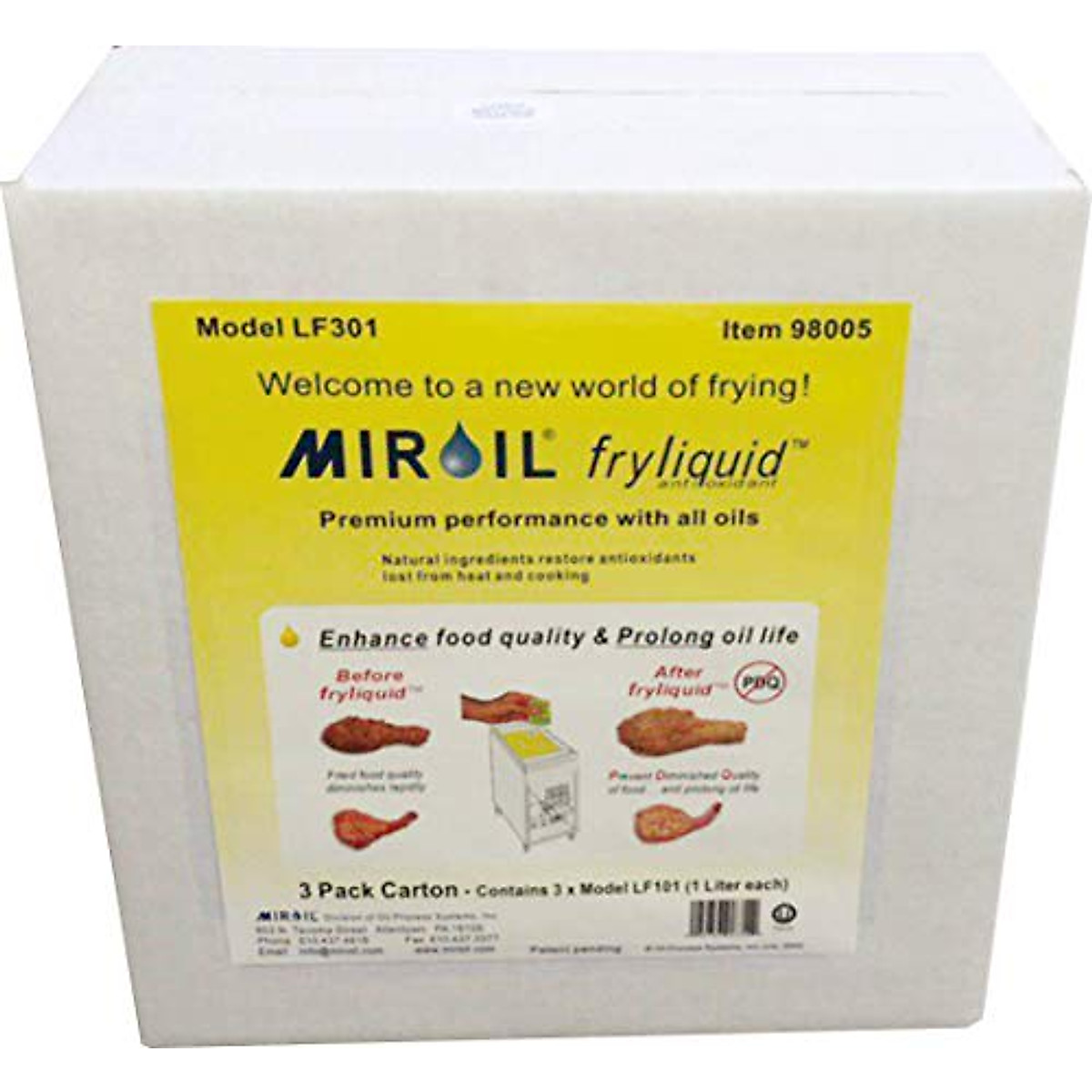 Miroil FryLiquid, 12 x 1 Litre Bottles, Fry Oil Filter Aid, Reduce Oil Costs, BULK Saver Pack, Antioxidant for Fry Oil, Prevent Oil Breakdown, LF1201, 12 x 1 litre (12)