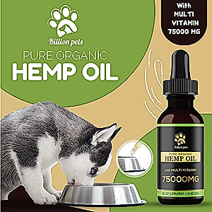 Billion Pets - Hemp Oil for Dogs and Cats - Hemp Oil Drops with Omega Fatty Acids - Hip and Joint Support