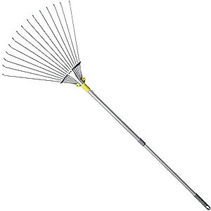 Jardineer Leaf Rake - Garden Rake for Leaves, Adjustable Metal Rake and Yard Rake, Collapsible Lawn Rake with Expandable Head from 7 inch to 23 inch. Ideal Garden Leaf Rake Tools