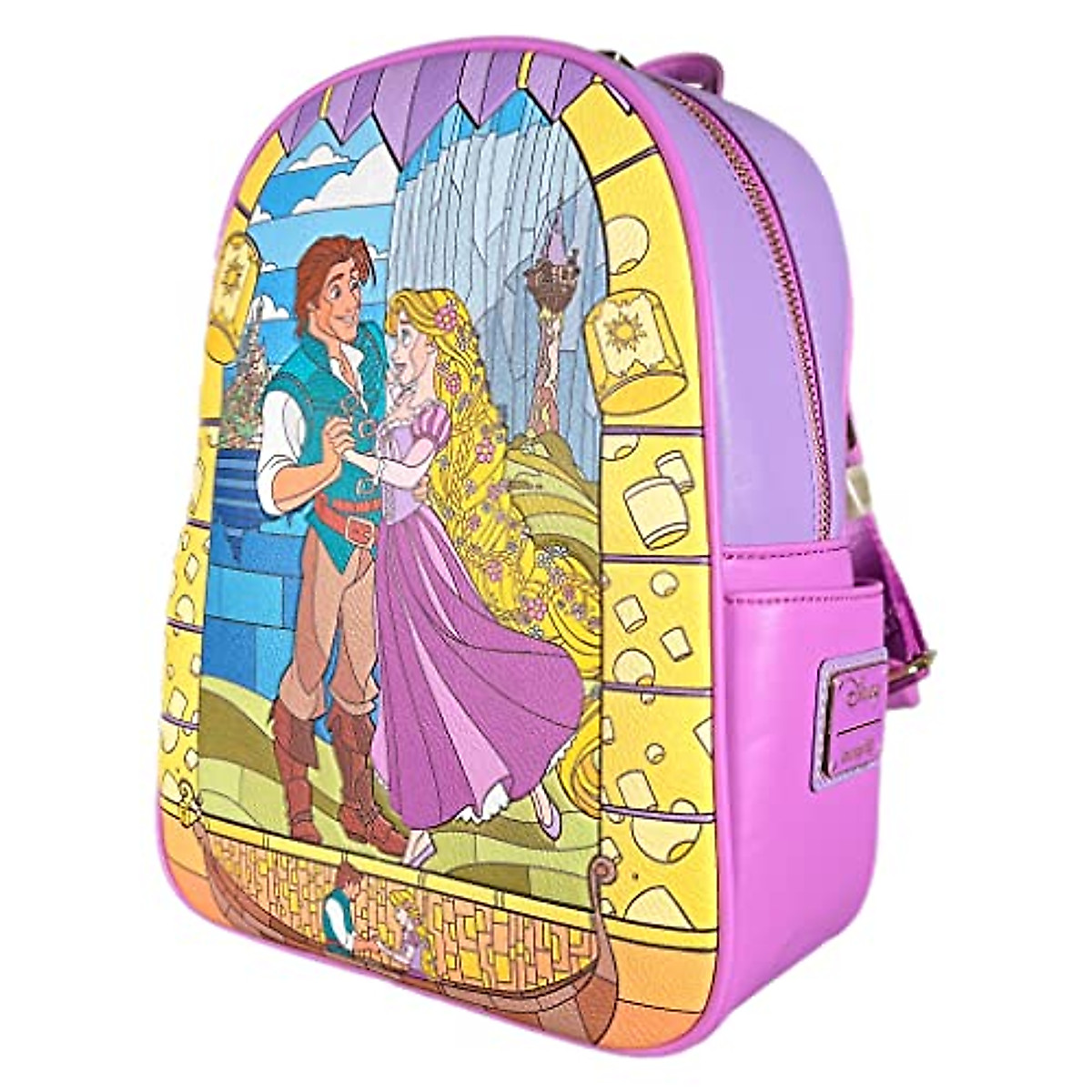 Loungefly Disney Rapunzel Tangled Stained Glass Mini Backpack Double Strap Shoulder Bag Excluisve