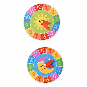 2 Pieces Montessori Busy Board Accessories Clock Cognition Toy for Children Toddlers Boy