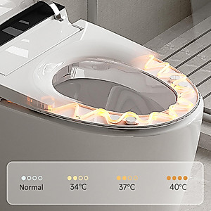 Smart Toilet with Heated Bidet Seat, toilet with bidet built in, AUTO Open/Close Lid, Feet Sensor Operation, AUTO Flush, Bidet toilet with Dryer and Warm Water, Tankless Toilet in 1.28GPF,White
