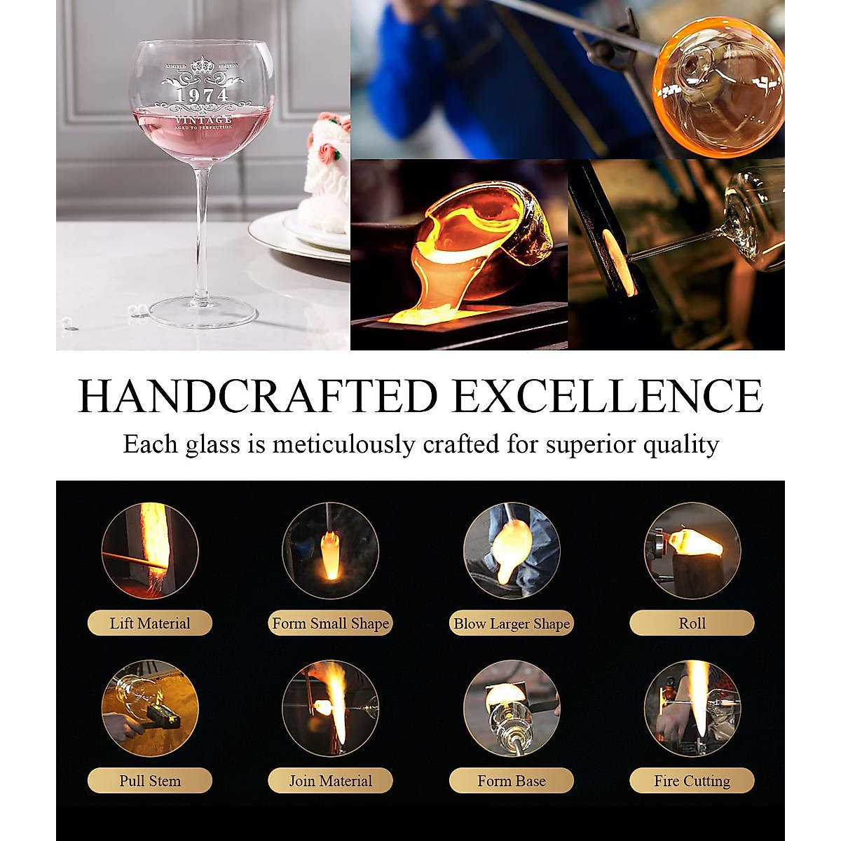 OUHT 50th Birthday Gifts for Her-50th Birthday Wine Glasses Gift Set,Cool Wine Gifts for 50 Years Old Bday Gifts Idea for Women, Friends, Daughter, Sister, Mom