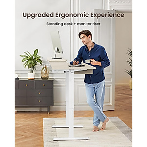 ErGear Standing Desk with Drawers, 55 x 30 Inches Height Adjustable Desk with Storage, Electric Sit Stand Desk, 4 Memory Preset Computer Home Office Desk with Cable Management Tray, Natural