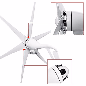 QAZNHODDS Wind Turbine Generator kit, 6000W 6 Blade Wind Industrial Machinery Equipment with Wind Boosting Controller for Terrace, Marine, Motorhome, Chalet, Boat,2,48V