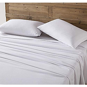 Eddie Bauer - King Sheets, Cotton Flannel Bedding Set, Brushed for Extra Softness, Cozy Home Decor (White, King)