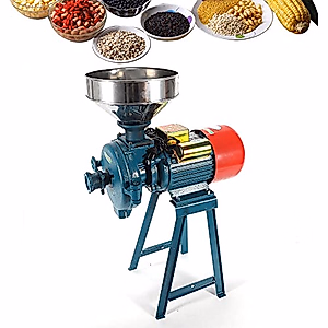 Electric Mill Grain Grinder, 110V 2200W Corn Rice Wheat Sorghum Grinder Machine, Electric Feed Mill Dry Cereals Grinder Machine With Funnel, Commercial Wheat Feed/Flour Dry Cereal Machine