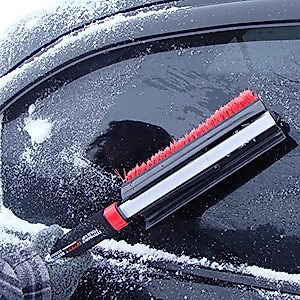 Oskar 22" Folding Snow Brush, Detachable Ice Scraper, Two-Way Brush and Squeegee, Compact Collapsible Design, Auto Window Snowbrush, Windshield Broom for Trucks, Car, SUV