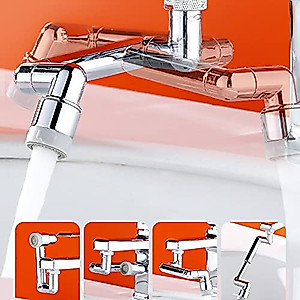 Faucet Extender, Large Angle Rotating Splash Filter Faucet ABS Telescopic Swivel Faucet Tap Extension for Kitchen Wash Basin