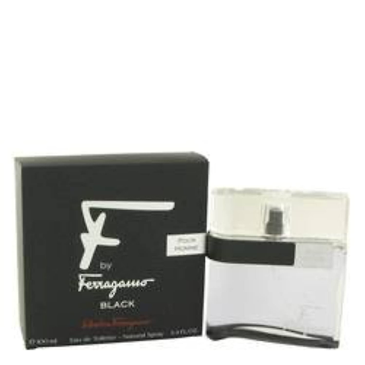 Ferragamo F Black Eau De Toilette Spray For Men, 3.4 Ounce