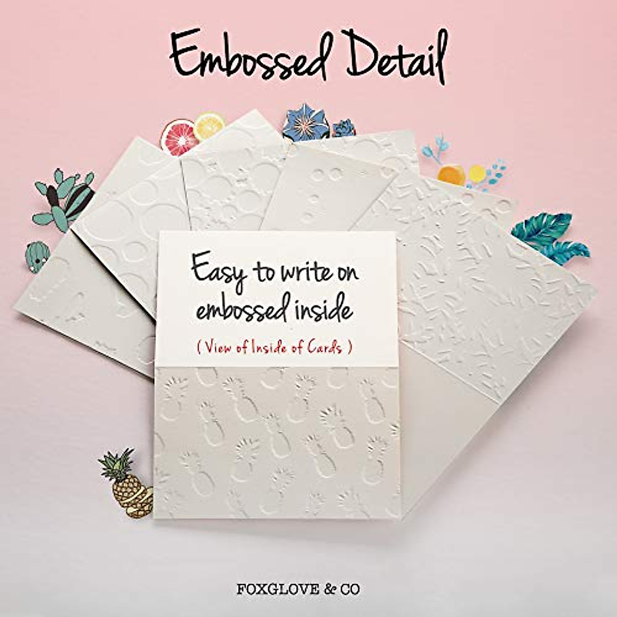 48 Blank Cards with Envelopes Bulk - Assorted Fruit All Occasion Greeting Cards - Includes Blank Note Cards, Envelopes, Stickers & Box - Perfect for Thank You Notecards, Birthday, Kids Stationary Set