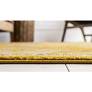 Unique Loom Penrose Collection Area Rug - Blake (8' x 10' Rectangle, Yellow/ Beige)