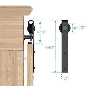 ZEKOO 2.5FT Super Mini Sliding Barn Door Hardware Kit for Single Door Cabinet, Small Barn Door Hardware Track Kit for TV Stand, Cupboards, Storage Cabinets, Wardrobes, J Shape Hanger (No Cabinet)