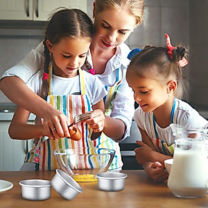 Nuenen 12 Pieces Round Cake Pans 4 Inch Aluminum Round Mold Smash Cake Baking Pans Cheesecake Pans for Home Party Baking Supplies