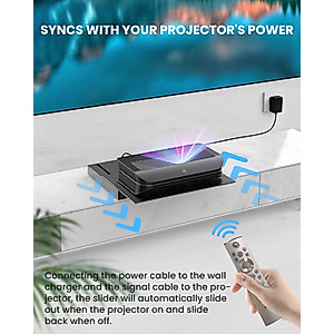 AWOL VISION IC-A120 Motorized Slider Tray for Ultra short throw(UST) projector, extend to 135" picture, automatically Retractable Tray telescopic design, smart syncs with projector's power