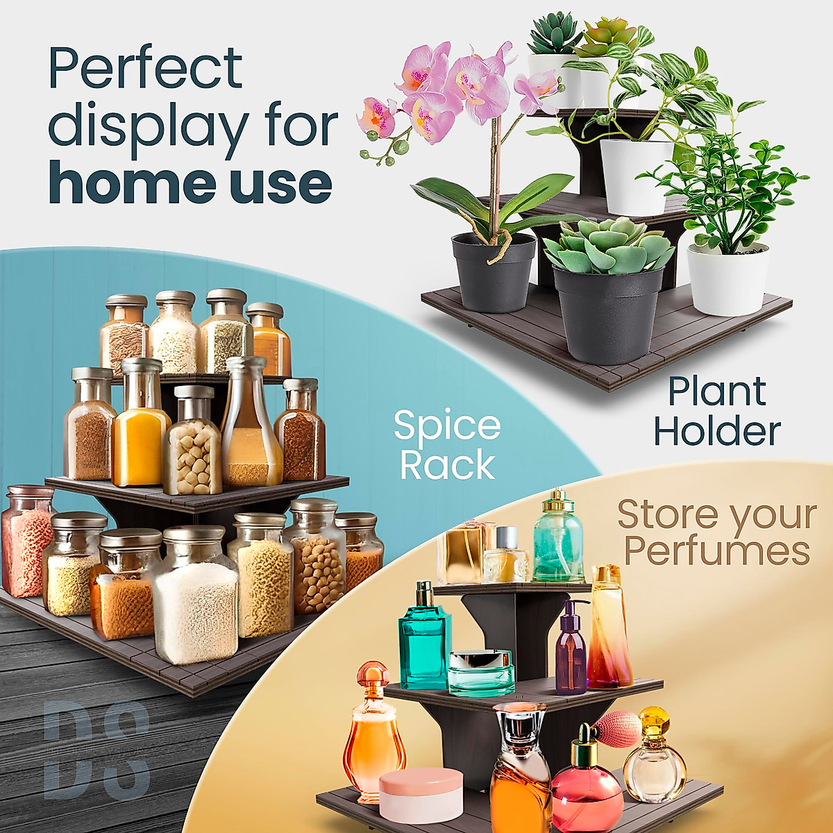 DS THE DISPLAY STORE Corner Black Wooden Cupcake Stand, Earring Display Stand, Jewelry Display, Dessert Table Display Set, Card Display Rack, Sticker Display, Earring Display for Selling, Card Stand