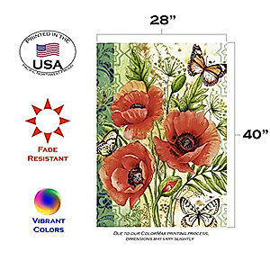 Toland Home Garden 102580 Poppie Delight Flower Flag 28x40 Inch Double Sided Flower Garden Flag for Outdoor House Flag Yard Decoration