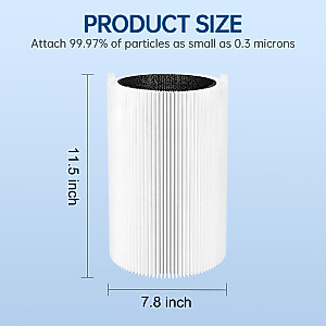 JUNHUI BA411 True HEPA Replacement Air Filters Compatible with Blueair 411, Blue Pure 411, 411+, Blue Pure 411 Auto, Blue Air Purifie.r 411,2 HEPA and 2 Activated Carbon