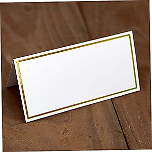 AUTSUPPL 50pcs Border Place Card Table Name Place Cards Banquets Place Cards White Table Cards Wedding Seating Multi-function Table Signs Wedding Invitation Place Card Holder The Paper