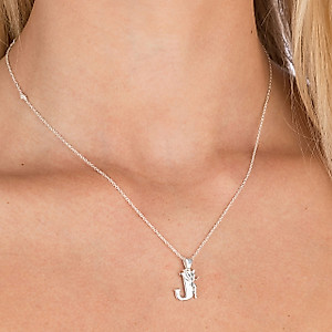 Disney "Tinkerbell" J Initial Silver Pendant Necklace