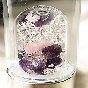 VitaJuwel ViA WELLNESS - Crystal Water Bottle with Amethyst, Rose Quartz & Clear Quartz